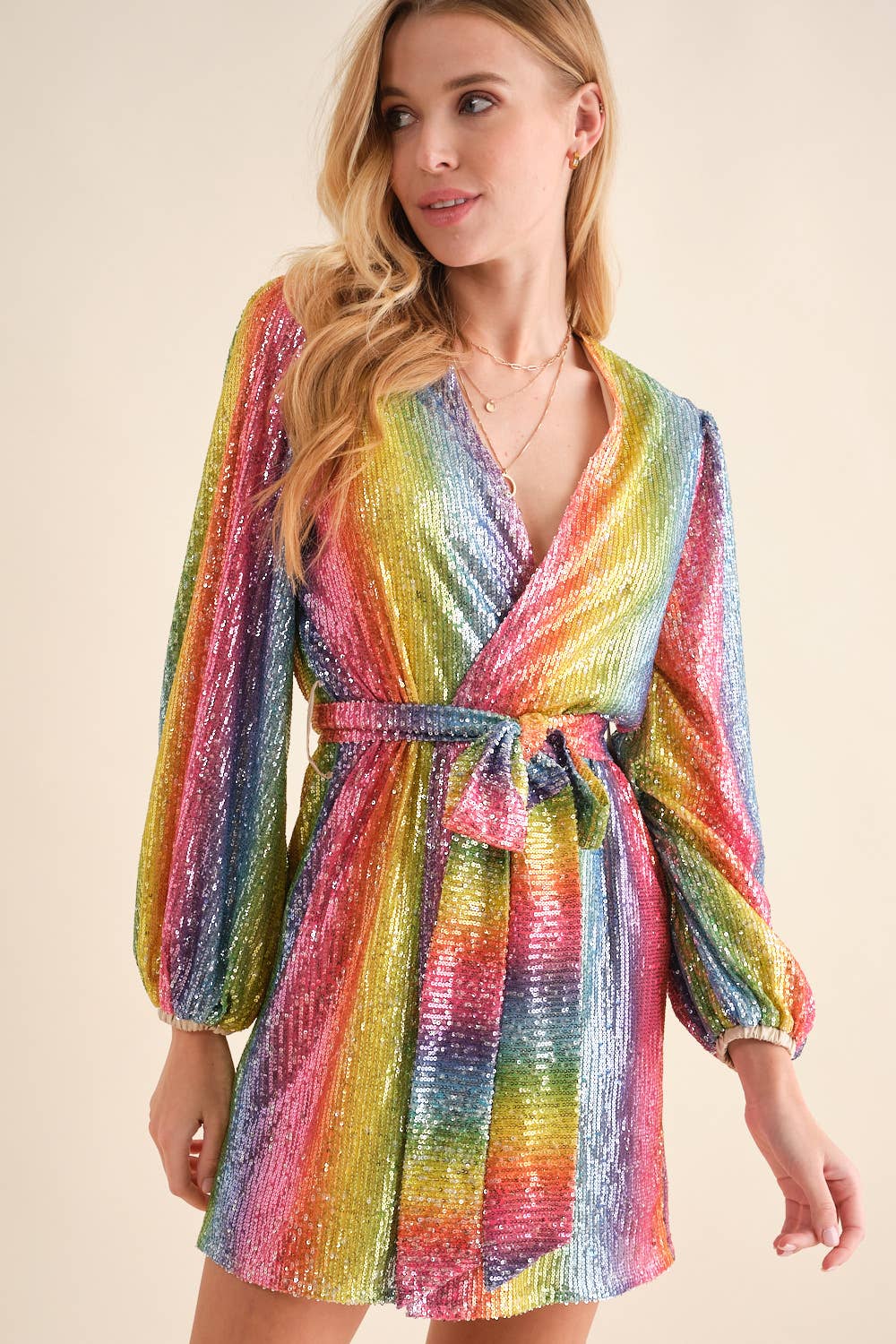 Disco Rainbow Wrap Dress – The Boho Depot