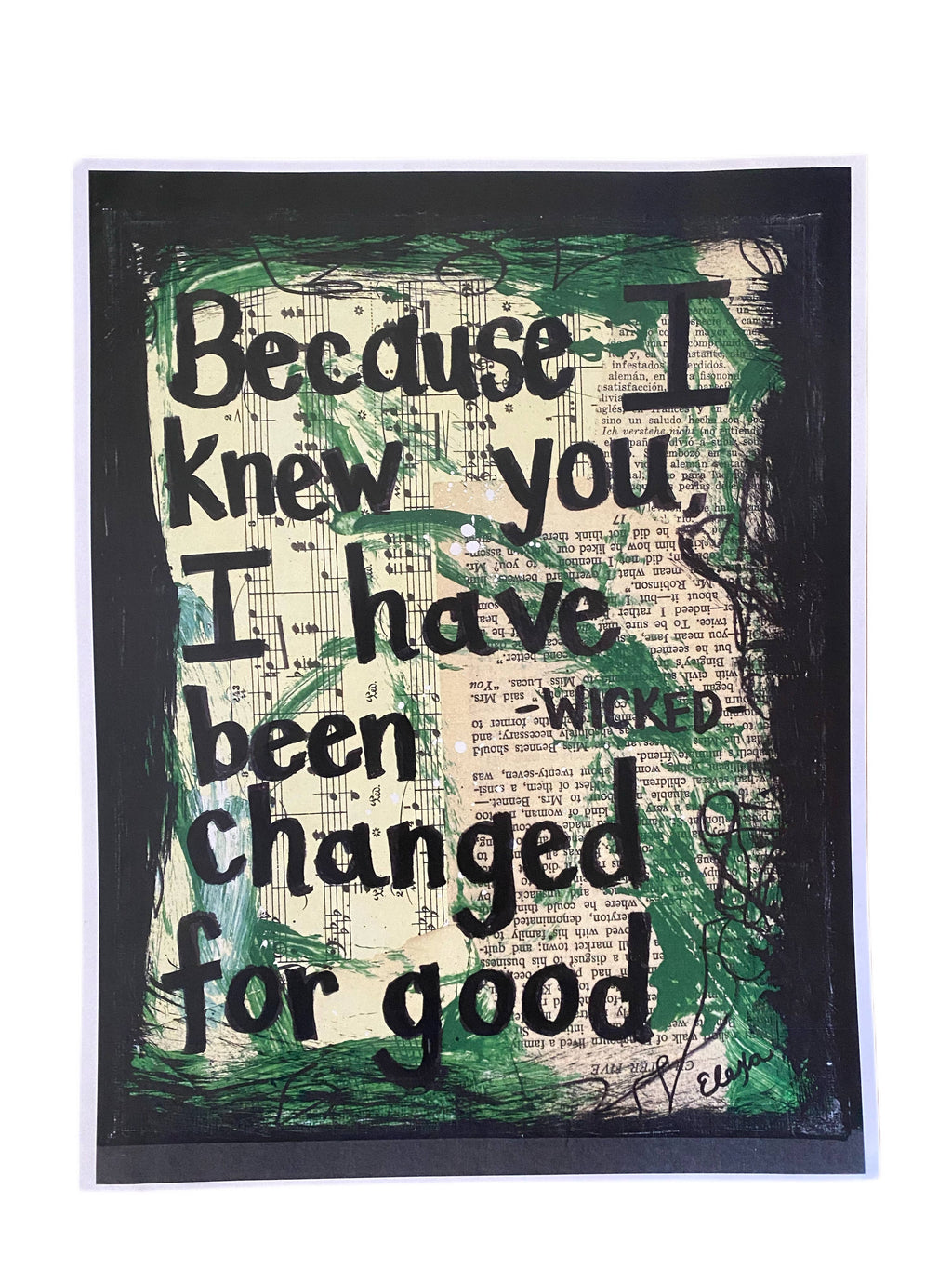 For Good Lyrics - Wicked Broadway Music Art Print – The Boho Depot