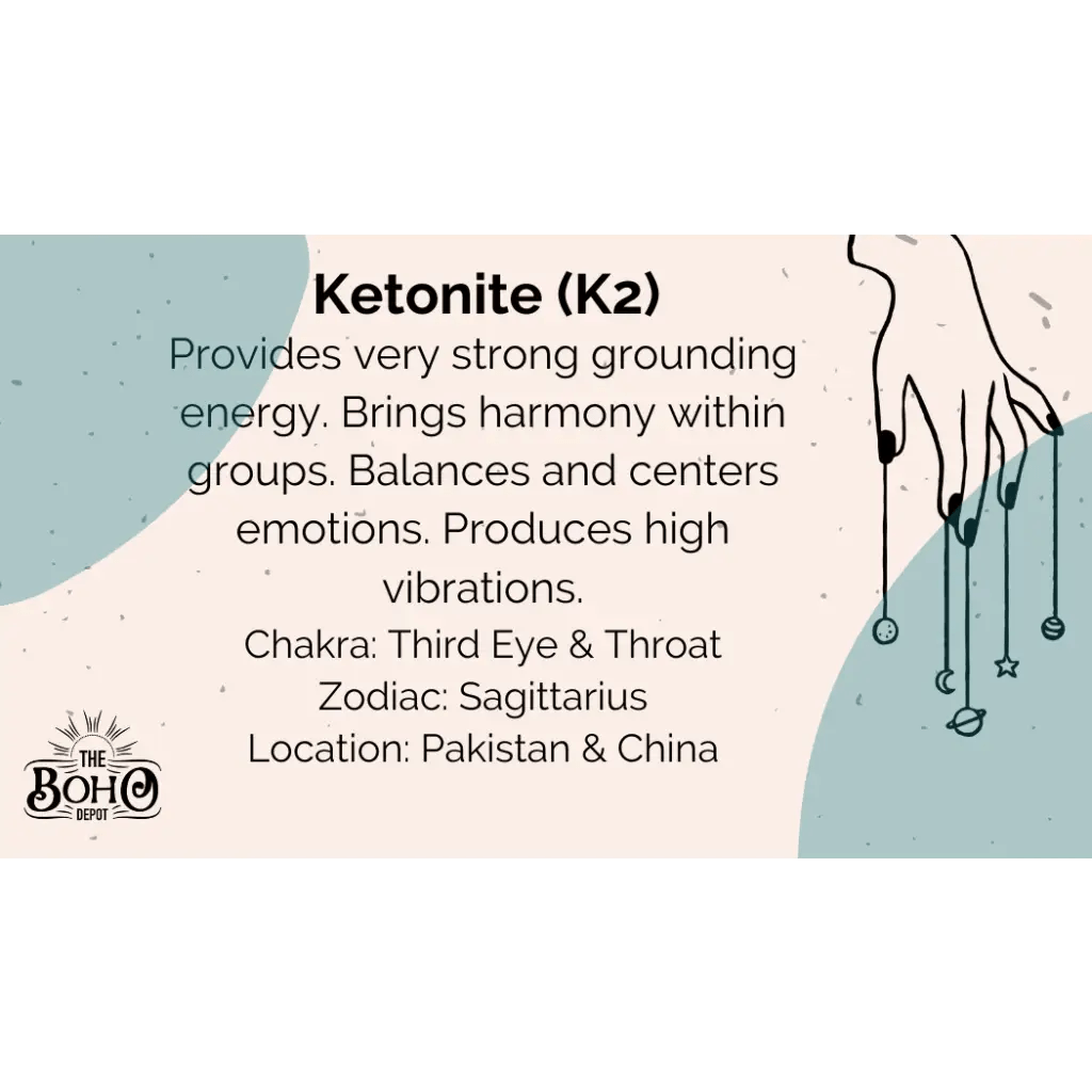 Ketonite K2 Crystal Tumbled Stone - Rocks & Fossils – The Boho Depot