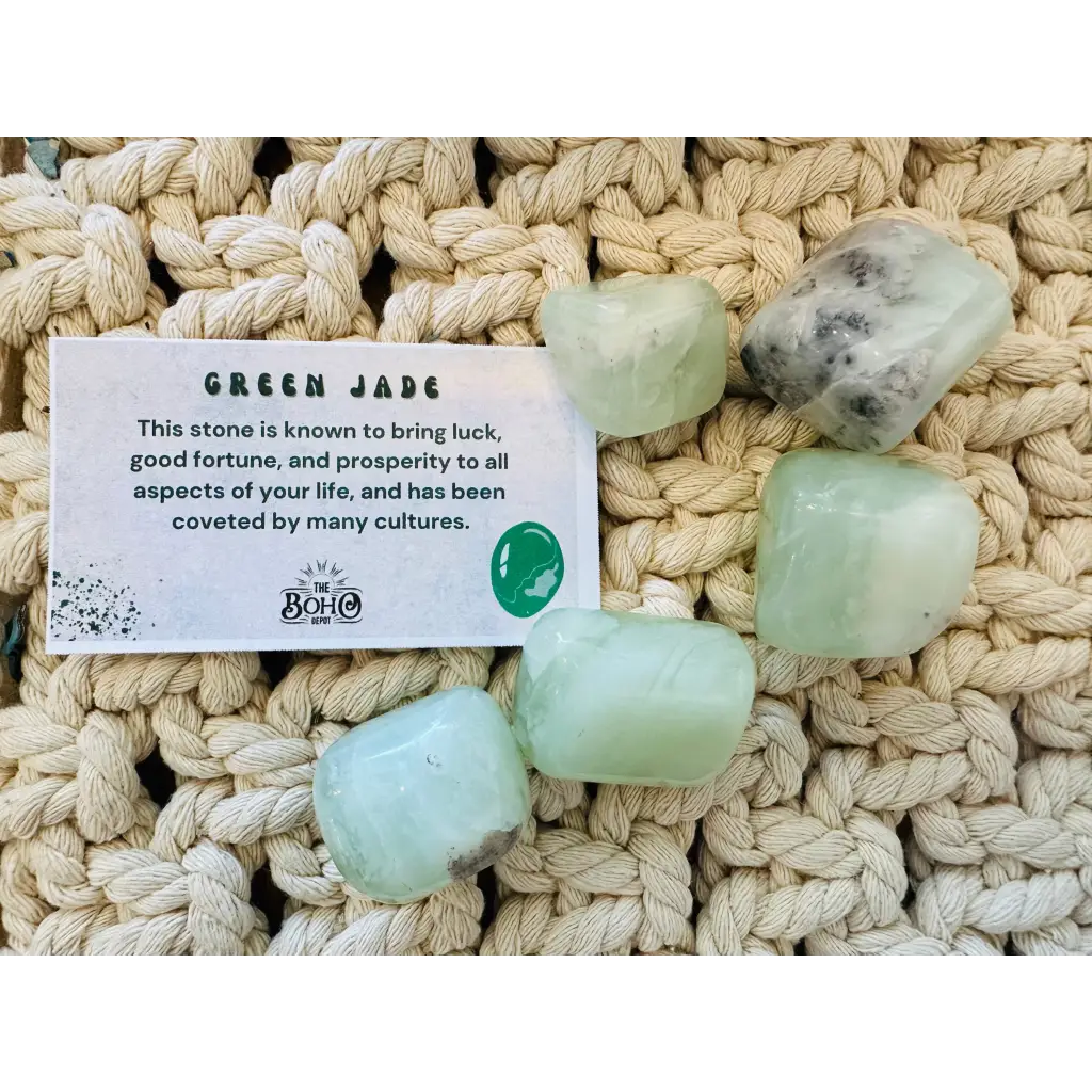 Light Green Jade - Large Tumble - Rocks & Fossils – The Boho Depot