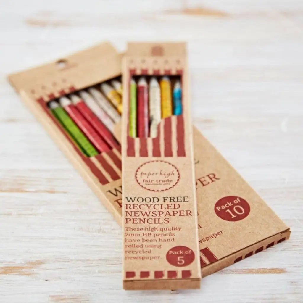 Recycled Newspaper Pencil Set | Set Of 10 - Pencils – The Boho Depot