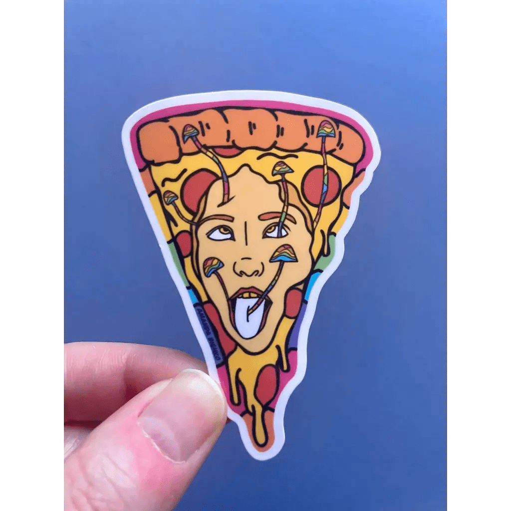 Trippy Mushroom Rainbow Pizza Hippie Sticker – The Boho Depot